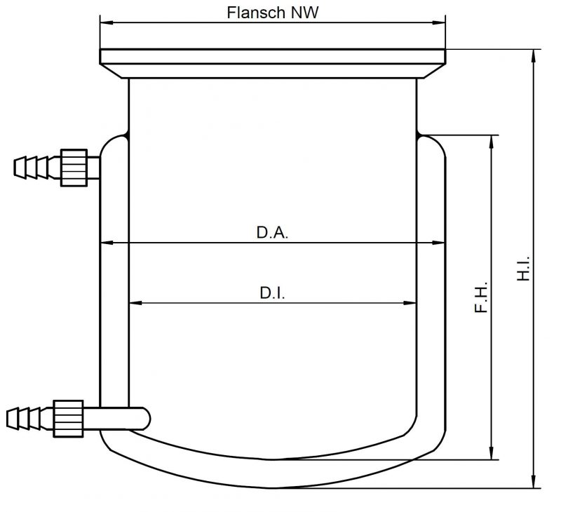 Reaction vessel, double-walled, with heating jacket GL18 – KGW – Isotherm